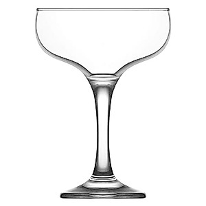 lav Coupe Cocktail Glasses Sets - Champagne Coupe Glasses with Colored and Cleared Rims 8 oz Set of 6- Manhattan & Martini Glasses for Cocktails, Mothers Day Gifts - Made in Europe
