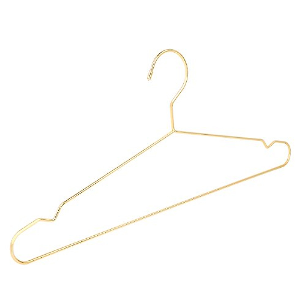 Jetdio 17.7" Strong Metal Wire Hangers Clothes Hangers, Coat Hanger, Standard Suit Hangers, Ideal for Everyday Use, 30 Pack, Gold