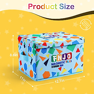 FNJO Toy Storage Bin,Foldable Toy Organizer with Lid, Playroom Organizer,Toy Holder,Storage Box for Magnetic Tiles and other gadget
