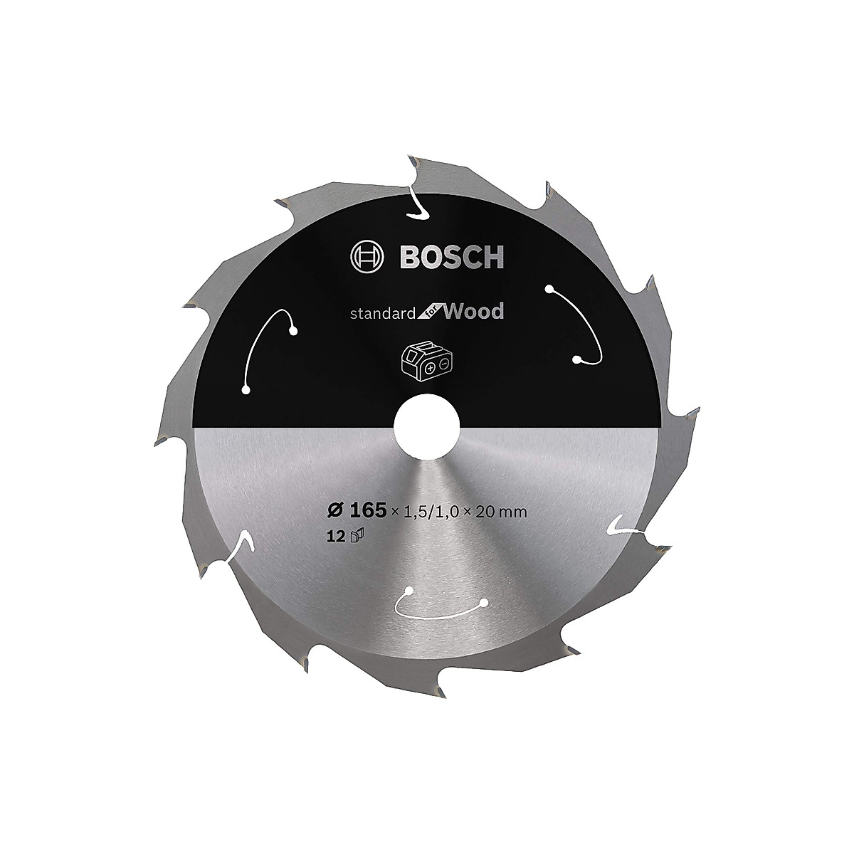 Bosch Professional Circular Saw Blade Standard (for Wood, 165 x 20 x 1.5 mm, 12 Teeth; Accessories: Cordless Circular Saw)