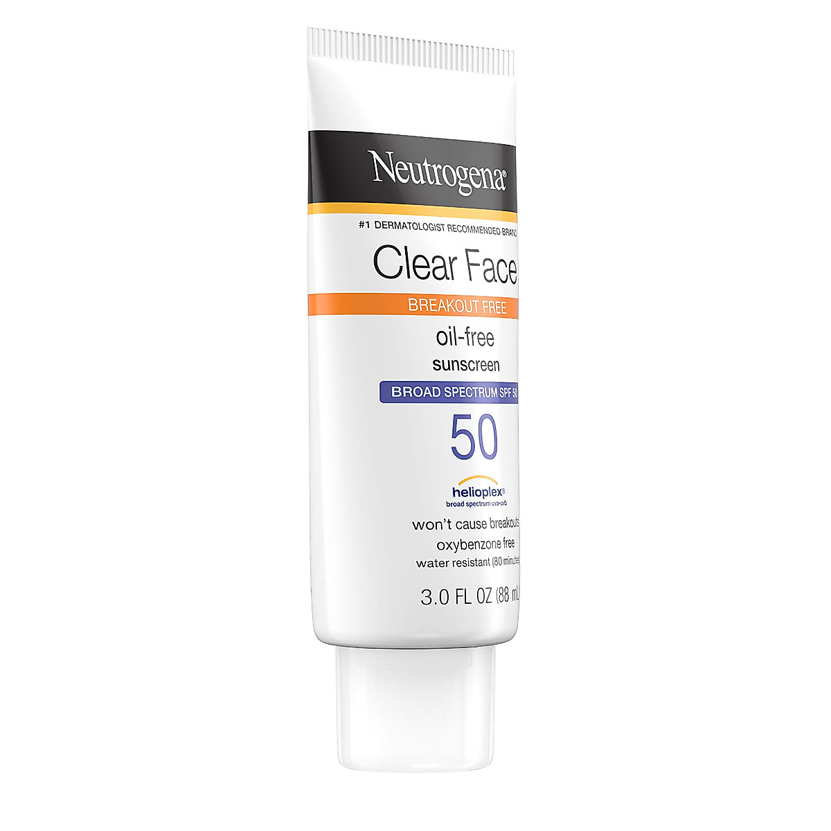 Neutrogena Clear Face Liquid Lotion Sunscreen for Acne-Prone Skin, Broad Spectrum SPF 50 UVA/UVB Protection, Oil-, Fragrance- & Oxybenzone-Free Facial Sunscreen, Non-Comedogenic, 3 fl. oz (Pack of 3)