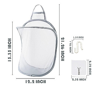 Mesh Collapsible Small Wall Laundry Baskets，Hanging Laundry Hamper，for Hotel, University Dormitory Use by HHSSALIN (1, CLASSIC)