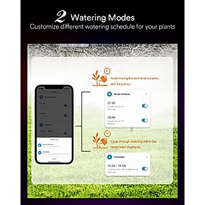 Lumary Smart Sprinkler Timer 2 Zone, WiFi Water Timer for Garden Hose, Brass Inlet Water Hose Timer Outdoor, Manual/Automatic Drip Irrigation Timer, App/Voice Control Work with Alexa