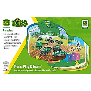 John Deere Kids Early Learning Activity Tablet - Read, Play, Press & Learn Electronic Activity Pad Reader With Removable Cards for Toddlers, ... & Answer Activity Desk (Press, Play & Learn)