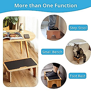 StrongTek Premium Wooden Step Stool - Versatile, Non-Slip, Heavy-Duty Bedside Stool for Bed & Kitchen, Ideal for Adults & Kids, 300lbs Capacity, Elegant Design, No Assembly Required