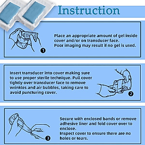 Ultrasound Probe Cover, Transducer Disposable Clear Latex-Free Sterile Protector, 5" x 48", Packaging Individual, 50 Pcs