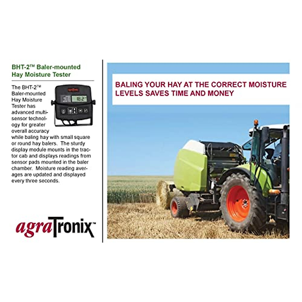 Agratronix BHT-2 Advanced Baler-Mounted Hay Moisture Tester