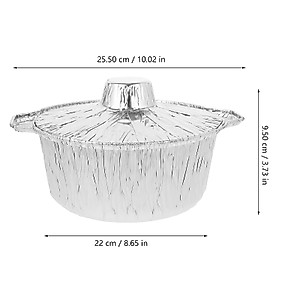 GANAZONO 8 Inch Round Aluminium Foil Pans With Lids 6pcs Disposable Soup Pot Heavy Duty Cookware Trays With Covers Tin Foil Cake Pans for Pies Cake Pan