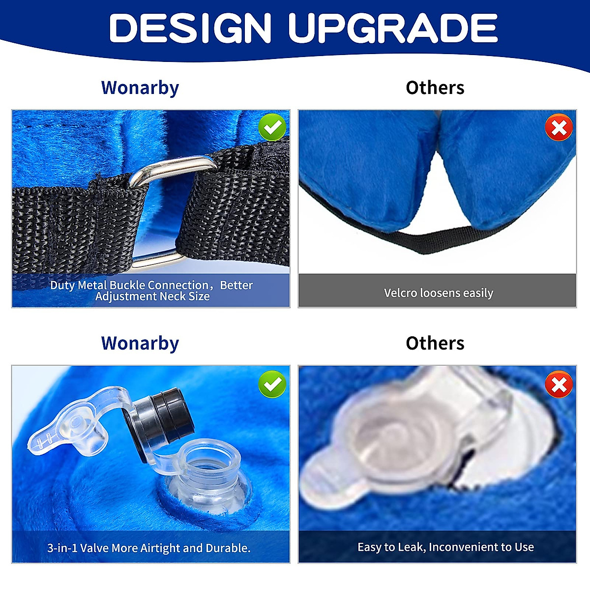 Dog Cone Collar for After Surgery - Soft Dog Cones for Medium Dog and Cats- Inflatable Elizabethan Dog Cone Collar Alternative - Adjustable Recovery Collar for Pets - Blue - Medium(Neck 9"-12")