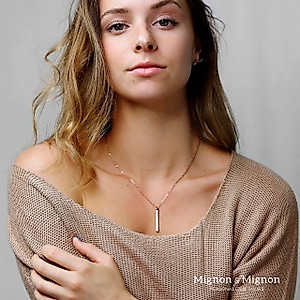 MignonandMignon Coordinates Necklace Pendant Necklace Latitude and Longitude Lat Long Personalized Bridesmaid Jewelry Christmas Gift Gift for Her - 6N (Silver)