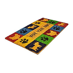 NoTrax, Wipe Your Paws, Vinyl-Backed Natural Coir Doormat, Entry Mat for Indoor or Outdoor Use, 18"x30", C12 (C12S1830WP)