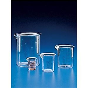 Globe Scientific 601724-1 Polymethylpentene Griffin Style Low Form Beaker, Printed Graduations, 500mL Capacity