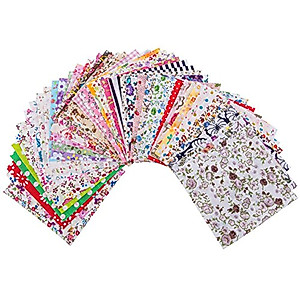 Penta Angel 4 x 4 Inch/10 x 10cm 100 Pieces Assorted Pre-Cut Printing Cotton Cloth Square Bundle Quilt Craft Fabric Patchwork DIY Sewing Scrapbooking Quilting Dot Pattern (100 pcs)