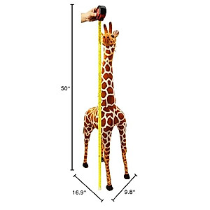 Linzy Toys Jared The Giraffe, 50'' (127 cm) Standing High, Real Life Stuffed Animals Plush Giraffe, Peluche Jirafa