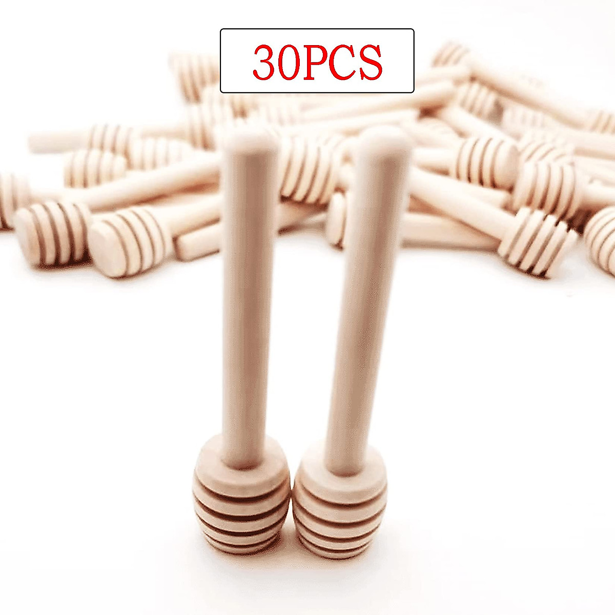 30 Pieces Honey Dipper Sticks, Lacitycover 3 Inch Mini Premium Wood Honeycomb Stick for Honey Jar Dispense Drizzle Honey and Wedding Party Favors Gift
