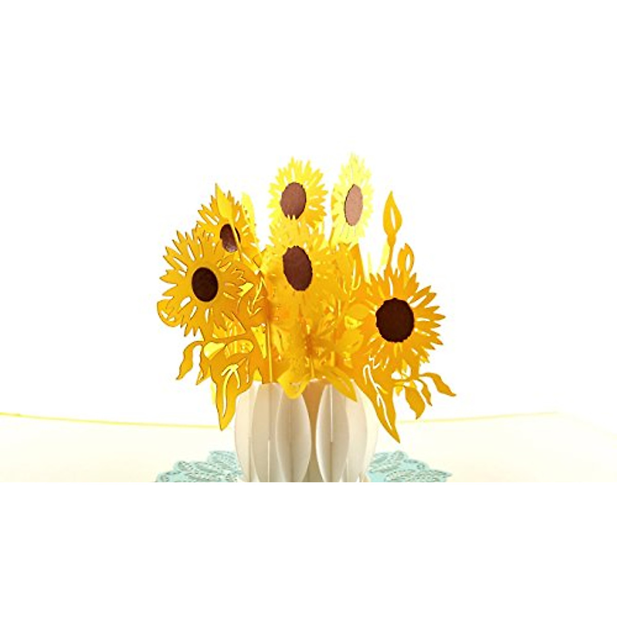 iGifts and Cards Inspirational Sunflowers 3D Pop Up Greeting Card - Handmade Birthday Gift for Women, Unique Mother's Day Celebration, Teacher Appreciation Present, Retirement, Thinking of You - 6"x6"