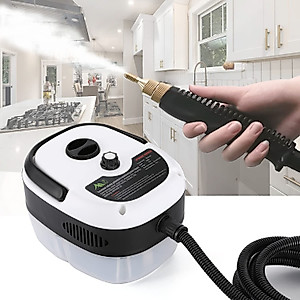 SOHAPY Pressure Steam Cleaner Handheld Steamer High Temp Portable Cleaning Machine, for Home Use Grout Tile Car Detailing Kitchen Furniture Bathroom (Black)