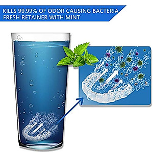 Retainer Cleaning Tablets 120 Tablets - 4 Months Supply, Mouth Guard Cleaner, Remove Stains and Bad Odor, Prevent Brace Discoloration, Mint Flavor
