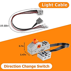 ZMBlock 4-in-1 Motor Kit Engine Kit Electric Motors Kit Power Function Set Building Blocks 1 High-Speed M Motors, 1 Battery Box, 1 Switch, 1 Light Cord Birthday Presents for Kids and Adults