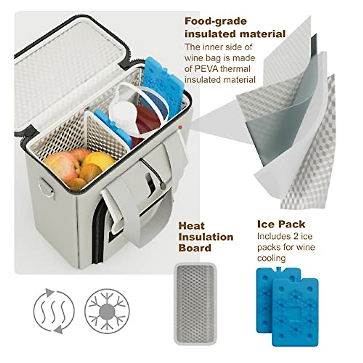 Camping Cooler Bag with 360° Rotation Stand and 4L Food Grade Bladder, Wine Tote Cooler Bag with Shoulder Strap Features a Dispenser, Insulated & leakproof, Great for Outdoor Enthusiasts