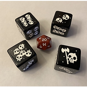Undead Duke of War Dice Set (4) 25mm (1") RPG Tabletop Roleplaying Game DND by Severed Books
