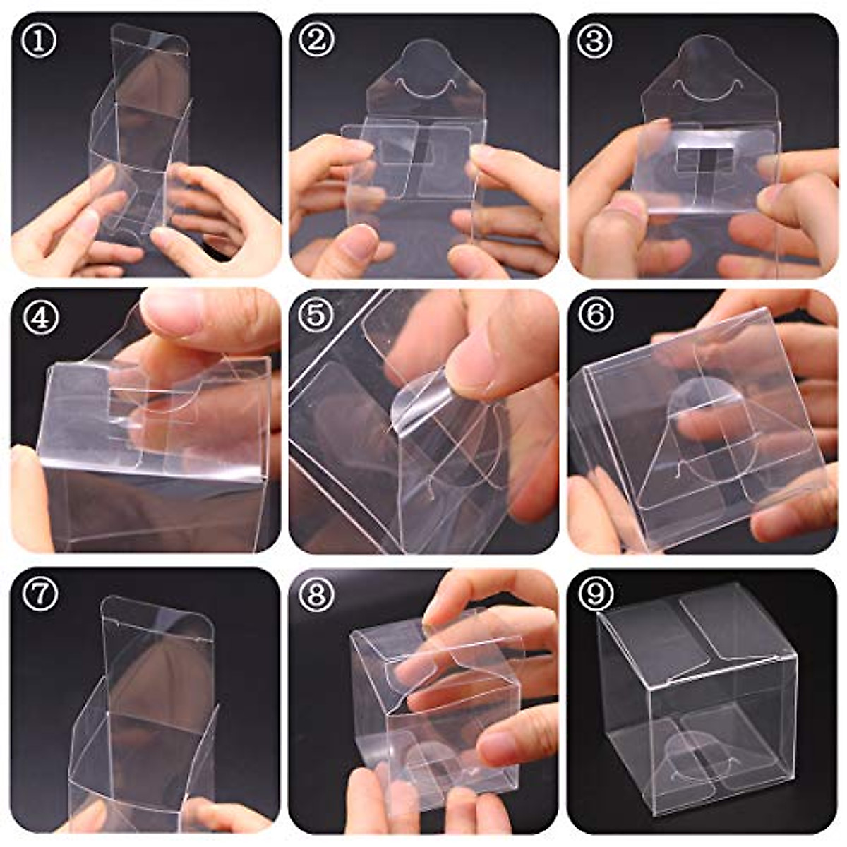 GGOUPTY 30 PCS Clear Candy Box 2"x 2"x 2" Favor Gift Boxes Transparent Plastic Cube Boxes for Cupcakes Christmas Wedding Party