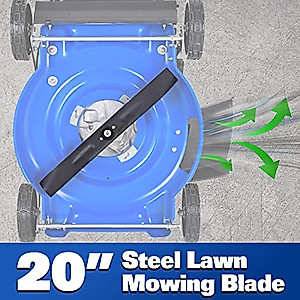 BILT HARD Gas Lawn Mower 20 inch, 2 in 1 170cc 4-Stroke OHV Engine Cordless Lawnmower, 8 Adjustable Cutting Heights Push Mowers for Lawn, Yard and Garden