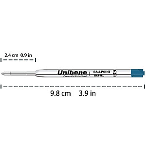 Unibene Parker Compatible Ballpoint Refills 12 Pack,1.0mm Medium Point-6 Black&6 Blue, Smooth Writing Replaceable German Ink Tactical Pen Refills for Parker Ballpoint/UZI Pen