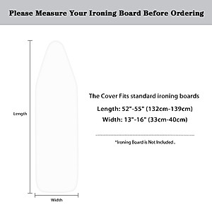 Mumeson Maples Ironing Board Protection Covers Thick Padding, Elastic Edge, Silicone Coated, Resist Scorching and Staining, Adjustable Fastener Iron Board Covers