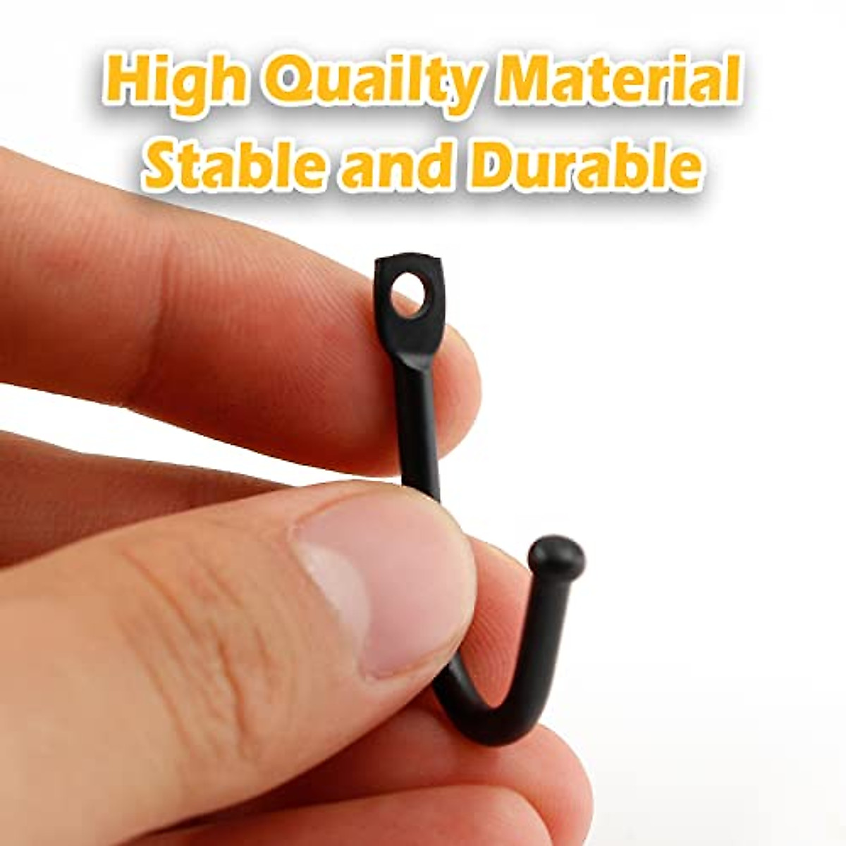 Bonsicoky 10 Pcs Black Single Prong Wrought Iron Hooks with Screws, Decorative Colonial Wall Hooks for Keys, Hats, Clothes, Towels