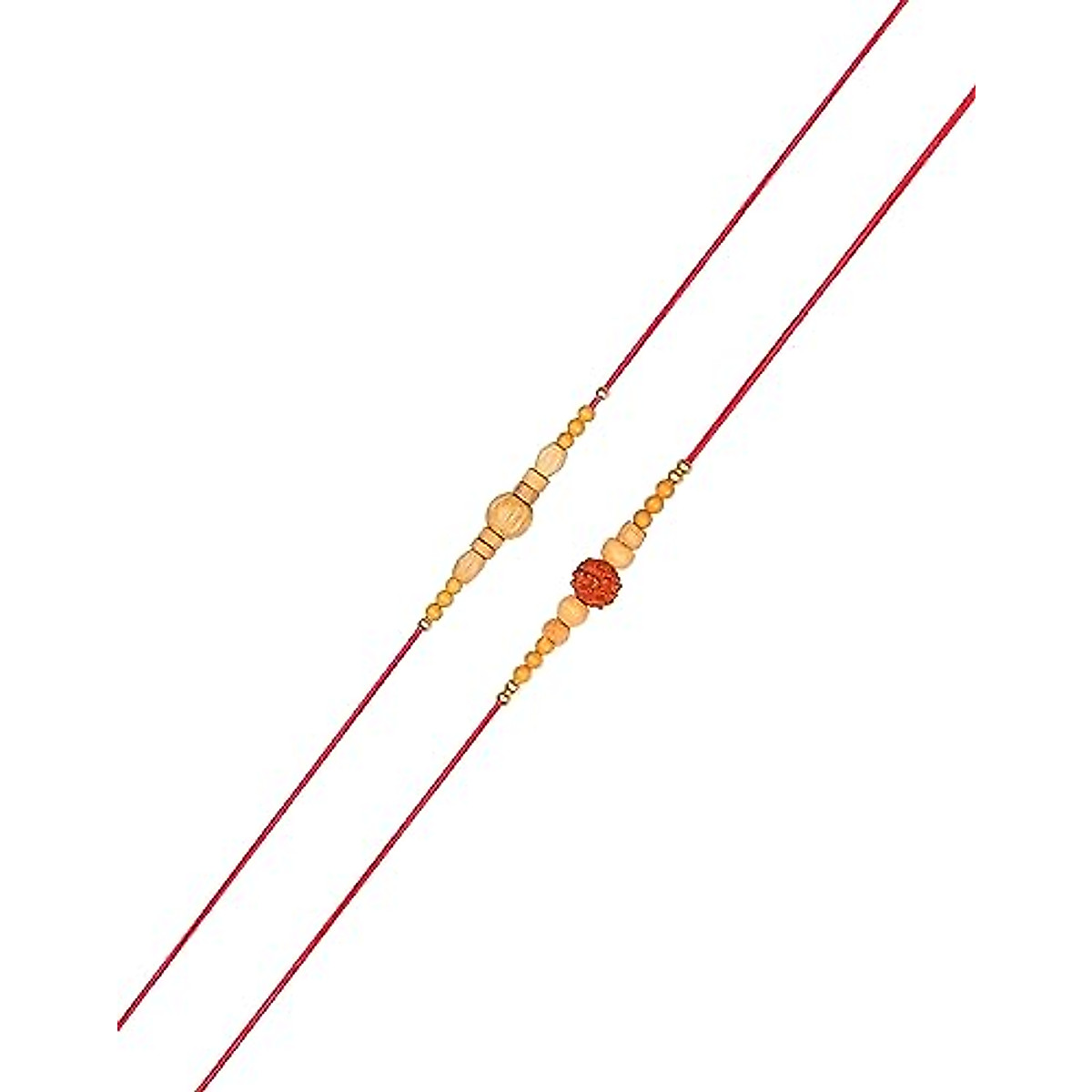 CHERKRAFT Rakhi for Brother Thread for Men/Boy Raksha Bandhan Rudraksha Rakhi Set of 2 (Design 4)