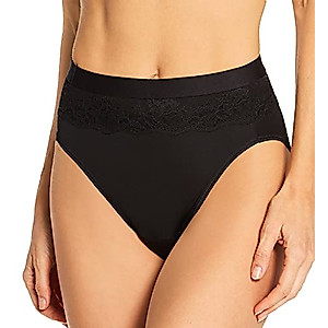 Bali Women's Beautifully Confident Light Leak & Period Protection Hi Cut, Black, 9