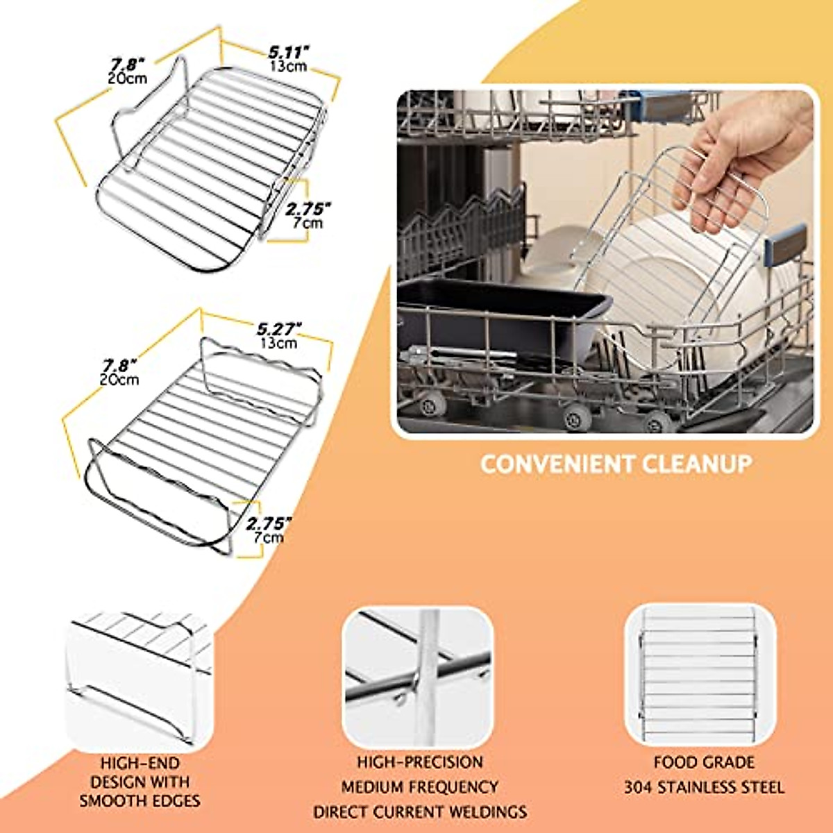 Dual Air Fryer Accessories Set of 6 for Ninja Foodi AF300UK, AF400UK, Instant Vortex, Tower T17088, Salter Dual Zone Deep Air Fryers 7.6L-9.6L