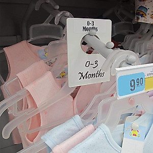 TraGoods 20 Pack White Clothing Rack Size Dividers Plus 90 Labels (1 Inch) and 20 Large Blank Labels, Large Rectangular Clothing Closet Dividers (Pearl White)