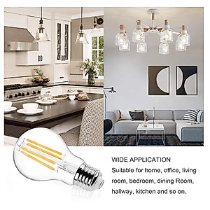 MaoTopCom A19(A60) LED Bulbs Edison Vintage Light Bulbs Dimmable, 40 Watt Equivalent 4000K Natural White 600LM Clear Glass Globe Light Bulb for Home Lighting, E26 Medium Base, AC 110V, 4 Pack