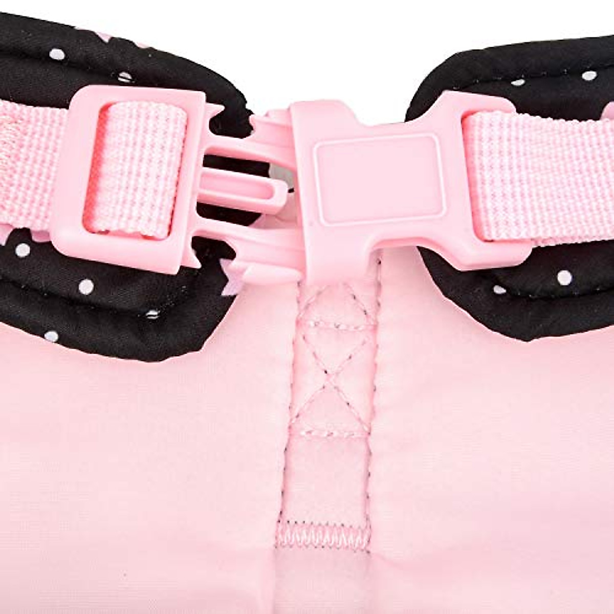 Zunea No Pull Small Dog Girl Harness Dress Escape Proof Cat Kitten Vest Harness Leash Set Step-in Soft Cotton Padded Polka Dot Jacket Chihuahua Puppy Clothes with Cute Bow for Walking Black M