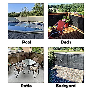 POYEE 3'×10' Brown Balcony Privacy Screen Fence Cover UV Protection Weather Resistant Waterproof Shade Cloth for Outdoor Patio Apartment Backyard Porch Deck Railing with Zip Ties