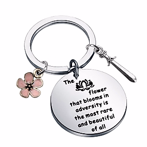 Princess Mulan Inspired Cuff Bracelet Keychain The Flower That Blooms in Adversity Jewelry Gift for Her (keychain S)