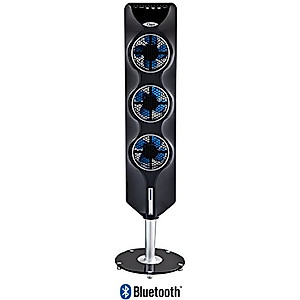 Ozeri 3X Tower Fan (44") with Bluetooth and Passive Noise Reduction Technology, Black