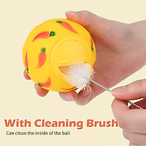 Stacking Cups for Rabbits and Treat Ball, 11 Pack Boredom Breaker Bunny Toys, Rainbow Colors Cups and Adjustable Opening Ball with Cleaning Brush Kit UIInosoo for Rabbits and Other Small Animals Pets