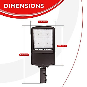 Shine LED 300W Parking Lot Flood Light AL3 Series, 5700K, 45000lm, 145lm/W, Slip Fitter Mount, DLC, UL Certified, IP65 Rated, Outdoor Street, Parking Lot, Security Flood Light