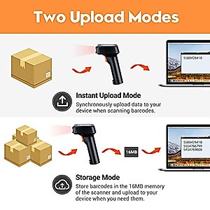 Tera Pro 2D QR Wireless Barcode Scanner with Display Screen Battery Level Indicator Time Display Works with Bluetooth with Charging Cradle Base for Warehouse Supermarket Library HW0006 Pro