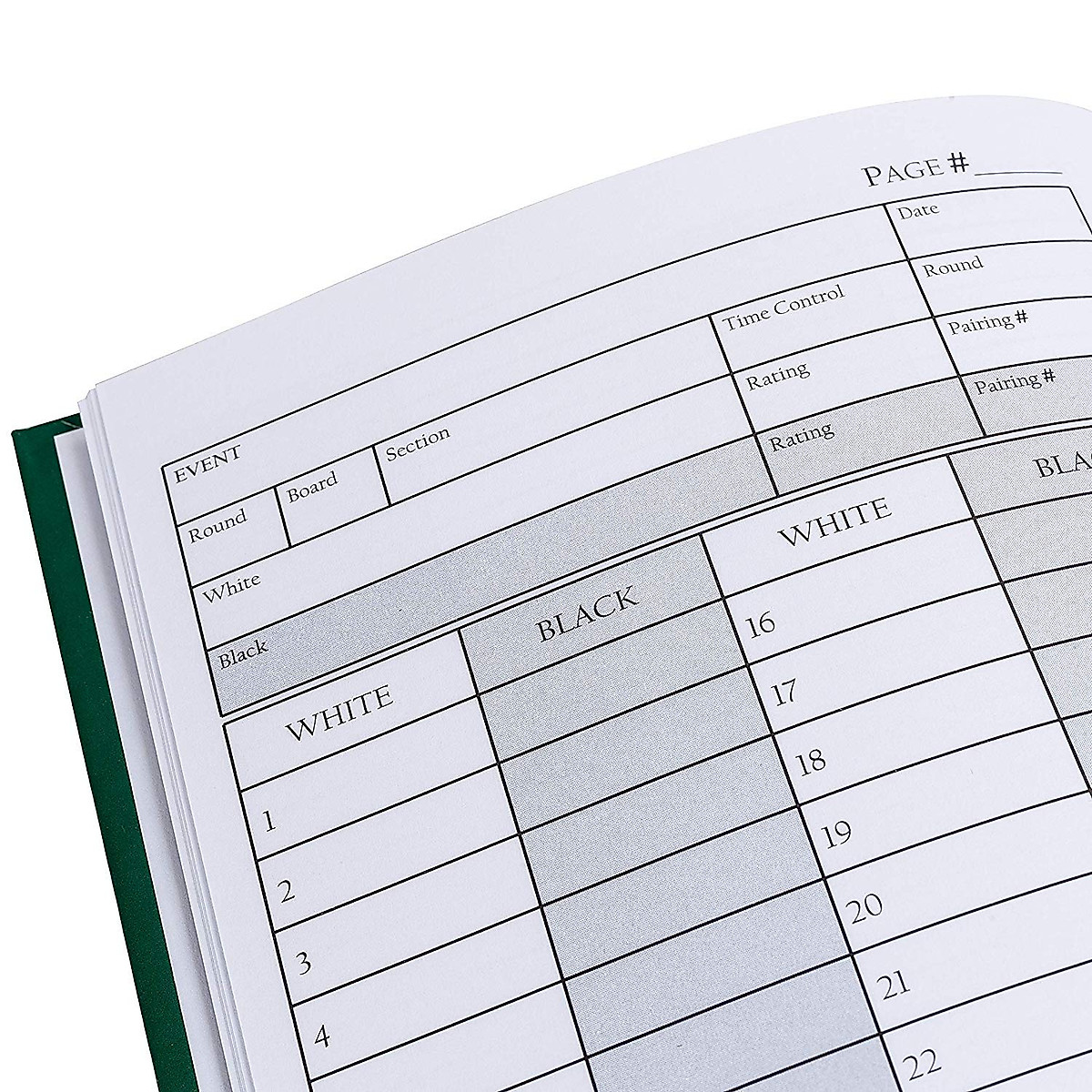 WE Games Chess Scorebook & Chess Notation Book - Green Hardcover Chess Books with 100 Pages, Ideal Chess Score Sheets for Clubs & Tournaments