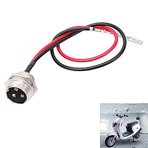 Keenso Electric Scooter Charging Port, 6 Pcs Electric Car Scooter Charging Port Connector 3 Pin Aviation Head Charging Hole