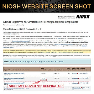 N95 Mask NIOSH Approved 20-Pack, Particulate Respirator N95 Face Masks Universal Fit - Individually Wrapped, Black