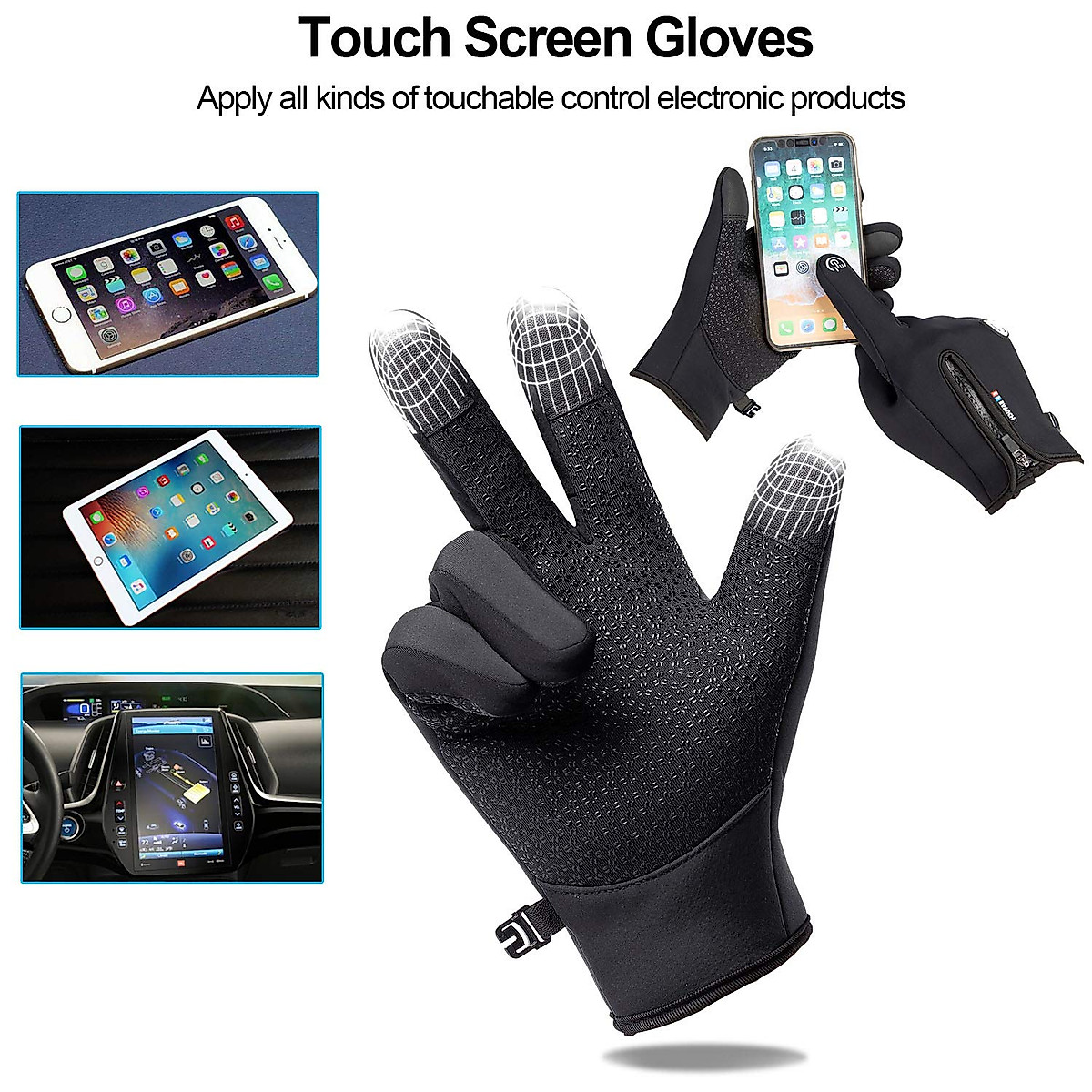 GORELOX Winter Gloves for Men Women,Cold Weather Thermal Glove Windproof Water Resistant,Keep Warm Touch Screen Gloves for Cycling Running Driving