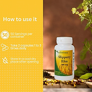 Rachel's Tea (30 Bags/60 Cups), Plus Slippery Elm Bark, 400 mg, 100 Capsules