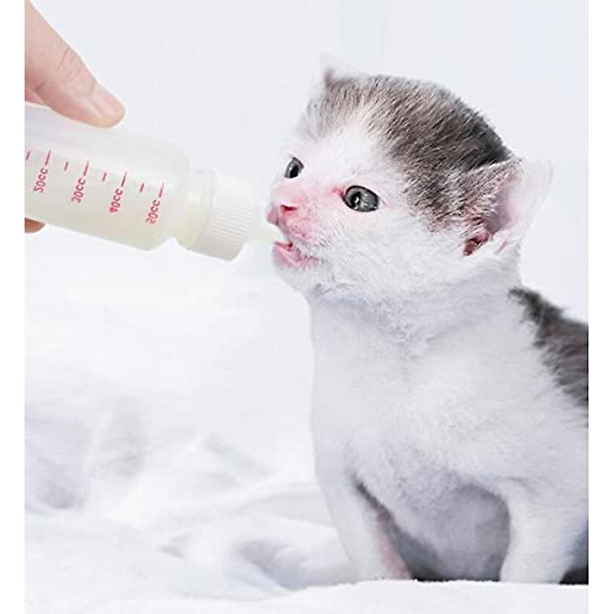 DoubleWood Pet Nursing Bottle Kits Nursing Bottle Kits Replacement Nipple Cat Feeding Bottle for Newborn Kittens, Puppies, Rabbits, Small Animals