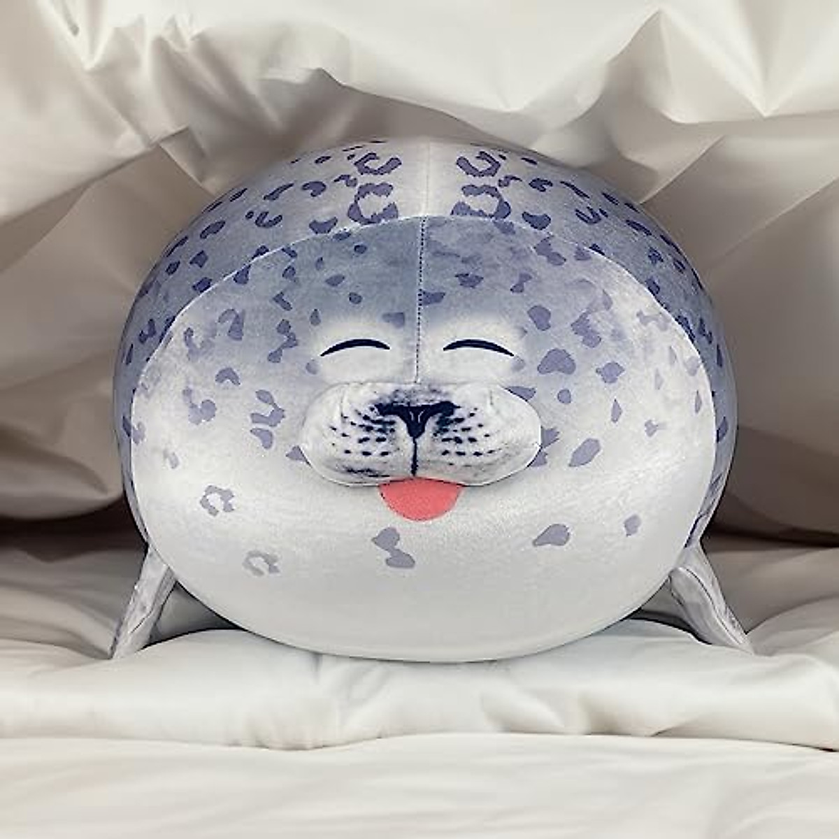 PINEAPPLE Chubby Blob Seal Plush Pillow, Cute Stuffed Animal Seal Plushie Toy, Cotton Plushy Ocean Gray Large (24 inch)