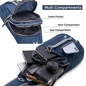 KIMLEE Sling Bag Crossbody Bags Men, Travel Hiking Chest Daypack for Women One Strap Backpack Lightweight Over Shoulder Bag